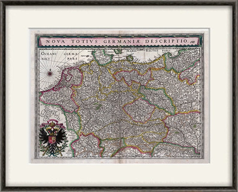 German map print map vintage old maps Antique map poster map | Etsy