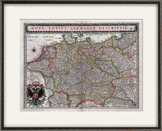 German map print map vintage old maps Antique map poster map | Etsy