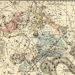 Constellation Print Zodiac Map Antique Wall Old Prints Home Decor Wall ...