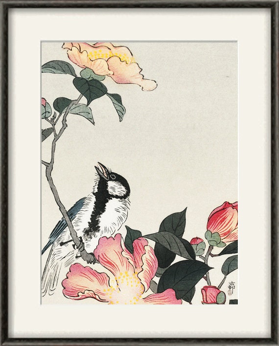 Japanese Bird Art Print Japanese Art Print Poster Bird Decor | Etsy