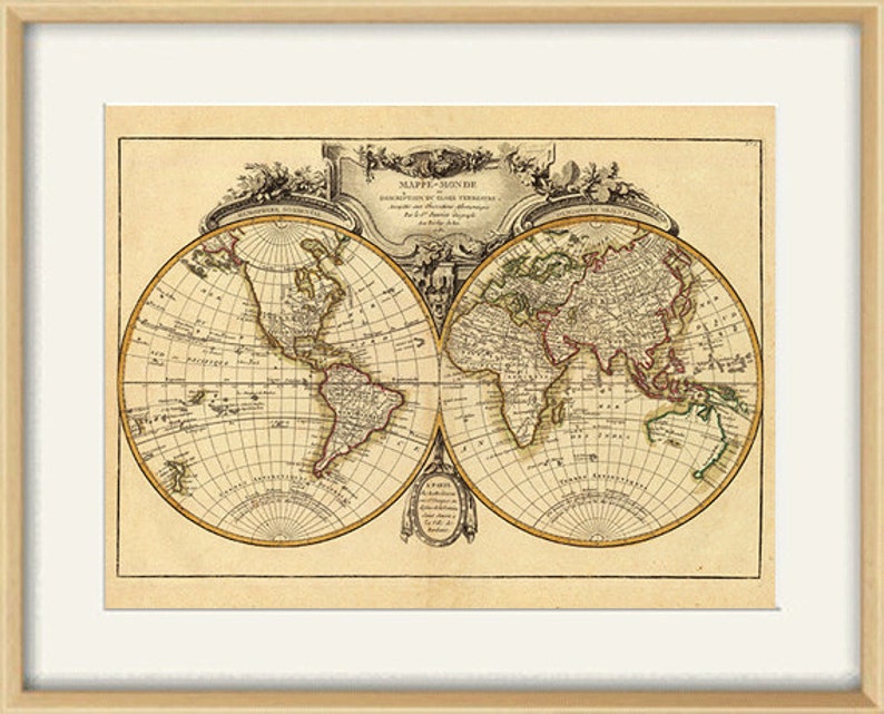 World Map Vintage Map Print Antique Prints Old Prints Map Wall - Etsy