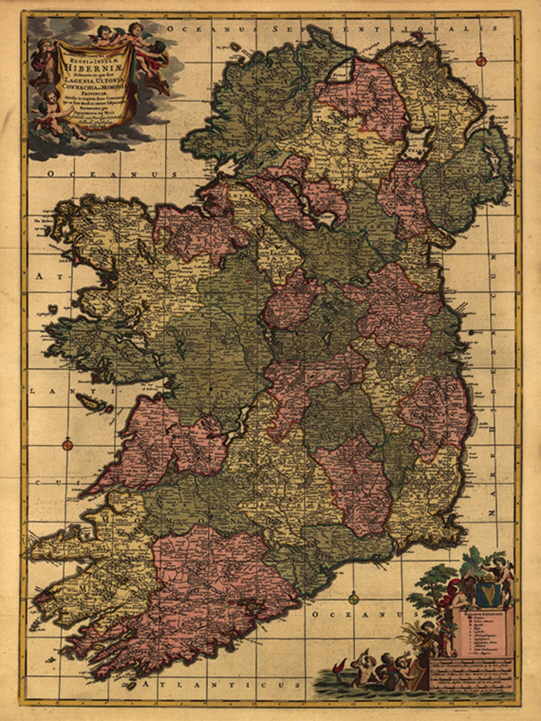 Ireland Map Print Map Vintage Old Maps Antique Map Poster Map Wall ...