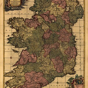 Ireland Map Print Map Vintage Old Maps Antique Map Poster Map Wall ...