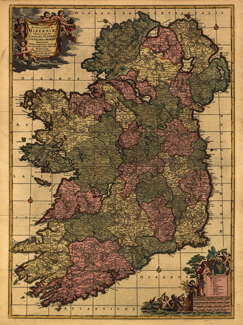 Ireland Map Print Map Vintage Old Maps Antique Map Poster Map - Etsy