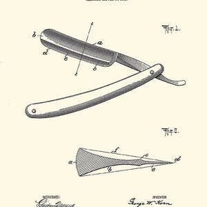 Shaving Art Patent Art Print Hair Stylist Gift Patent Poster Hair Salon ...