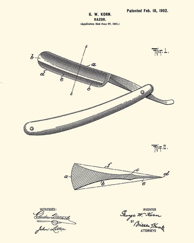 Shaving Art Patent Art Print Hair Stylist Gift Patent Poster - Etsy