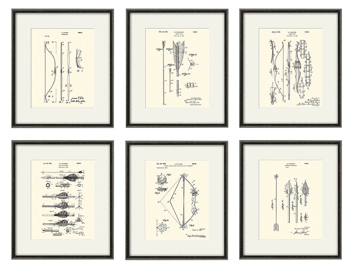 Archer Art Patent Print Bow and Arrow Art Print Patent Poster - Etsy