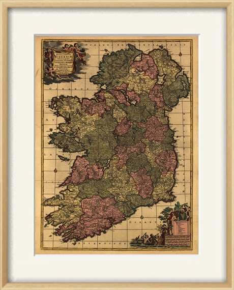 Ireland Map Print Map Vintage Old Maps Antique Map Poster Map | Etsy