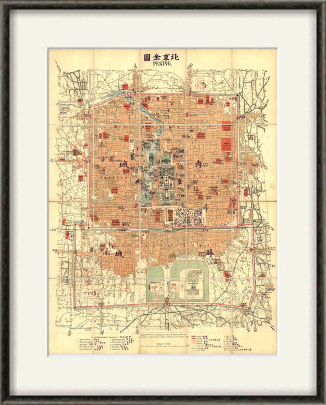 Antique Peking Map Print Map Vintage Old Maps Antique Map | Etsy