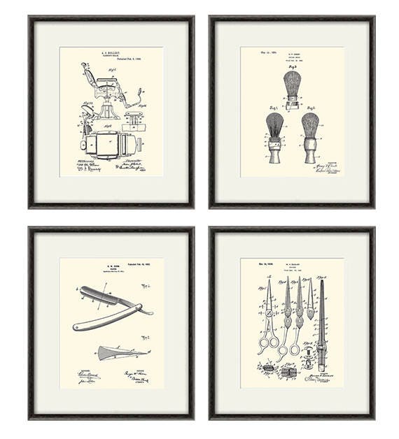 Shaving art Patent art print hair stylist gift patent poster | Etsy