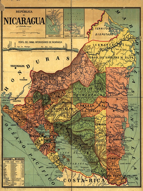 Colombia map print map vintage old maps Antique map poster map wall ...