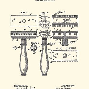 Shaving Art Patent Art Print Hair Stylist Gift Patent Poster - Etsy