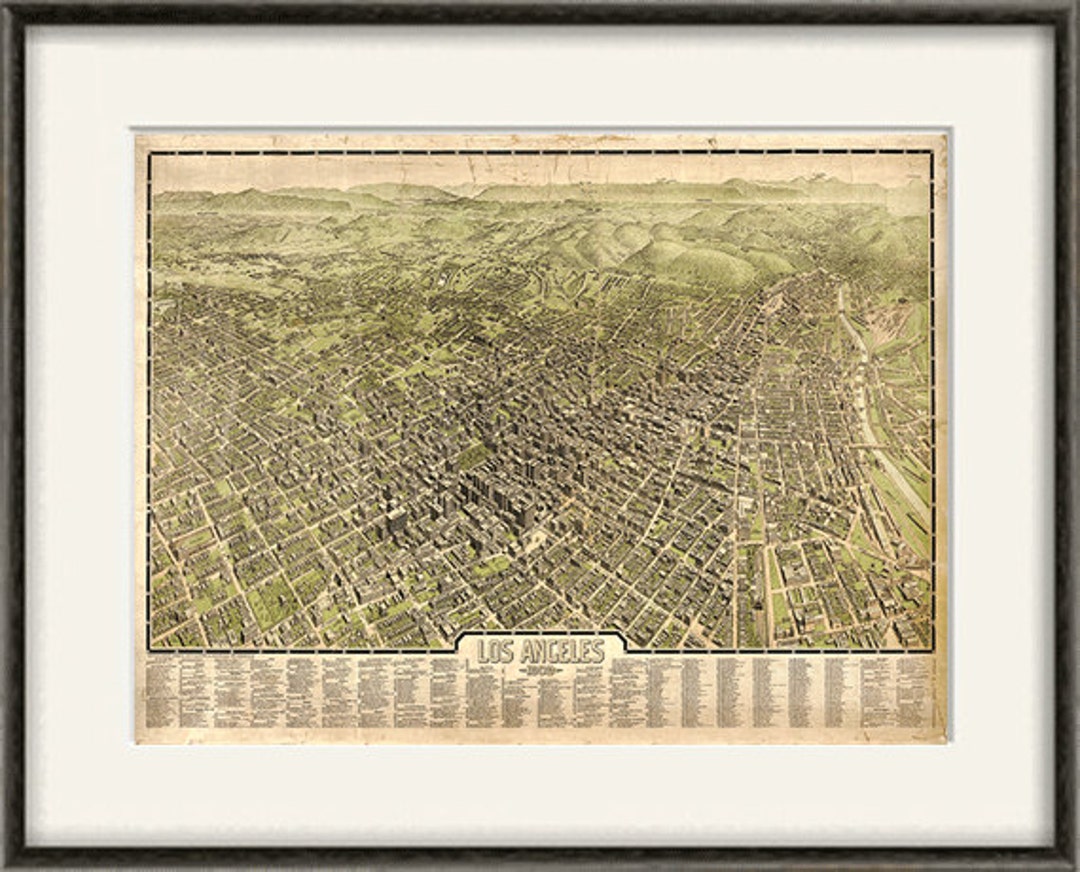 Los Angeles Map Print Map Vintage Old Maps Antique Prints Poster Map ...