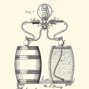 Beer Brewing Patent Print Beer Art Print Beer Decor Bar Decor - Etsy