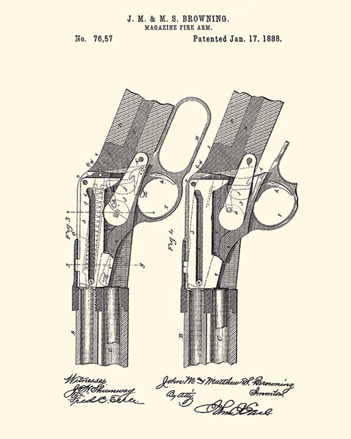Gun Art Vintage Patent Print Military Art Print Patent Poster - Etsy