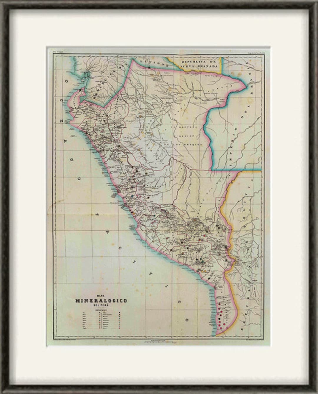 PERU Map Print Map Vintage Old Maps Antique Prints Poster Map Wall Home ...