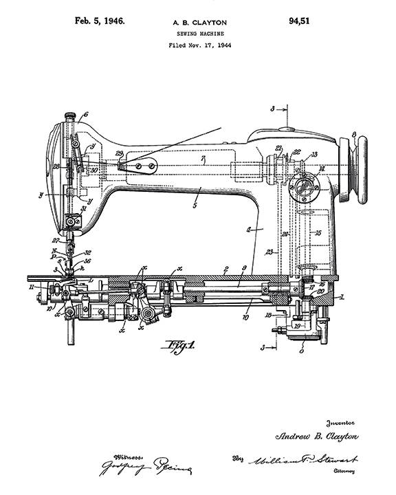 Sewing Machine Art Patent Print Sewing Print Patent Poster | Etsy