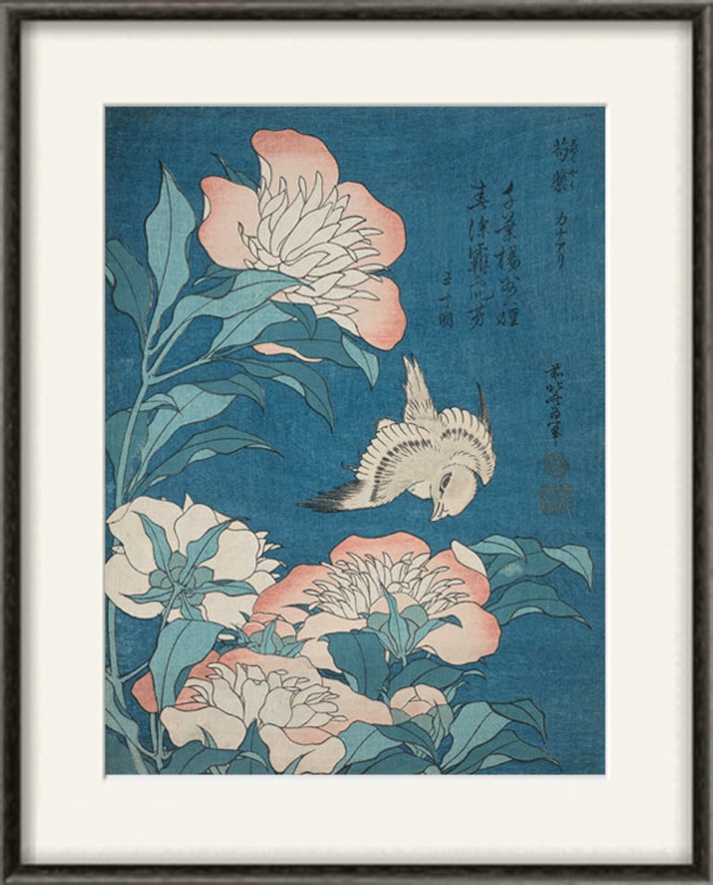 Japanese Bird Art Print Japanese Art Print Poster Bird Decor - Etsy