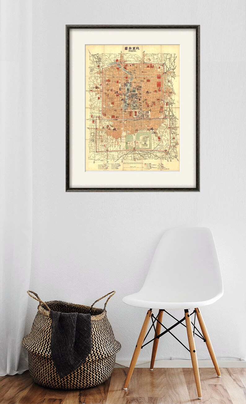 Antique Peking Map Print Map Vintage Old Maps Antique Map | Etsy