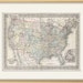 USA Map Print American Map Vintage Map Print Maps Wall Art Old Map ...