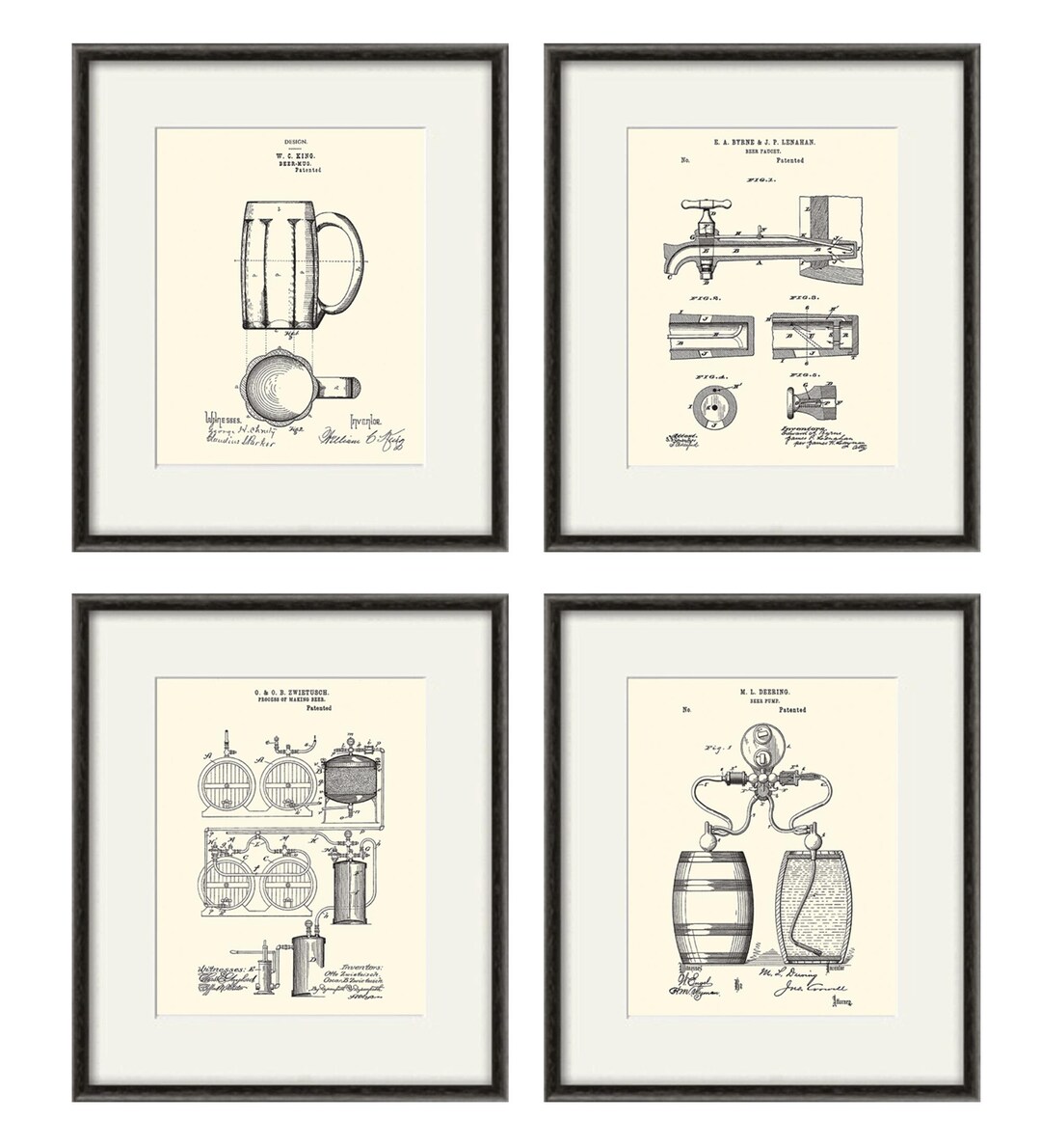 Beer Brewing Patent Print Beer Art Print Beer Decor Bar Decor Bar Art ...