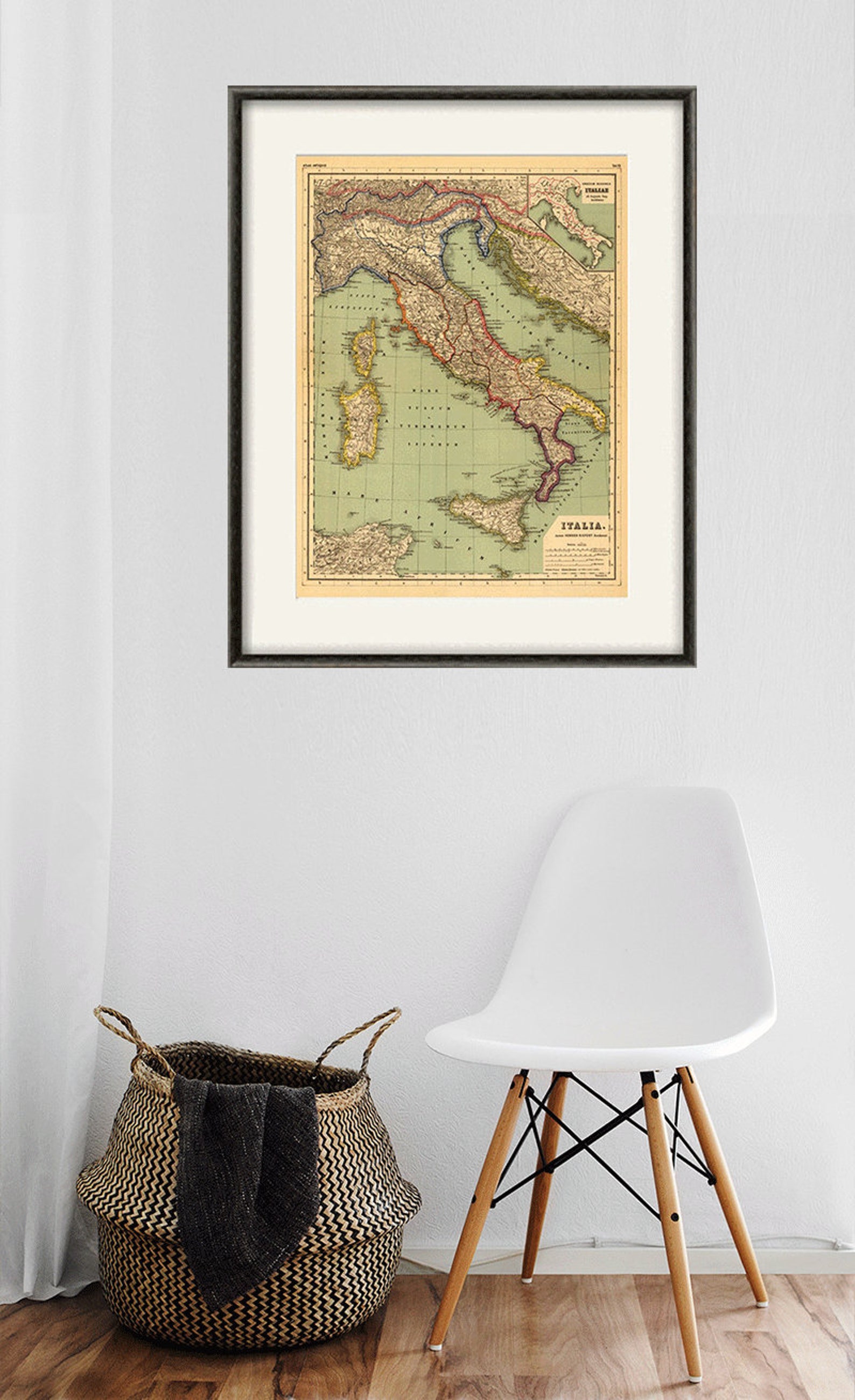 Italian Map Print Map Vintage Old Maps Antique Map Poster Map | Etsy