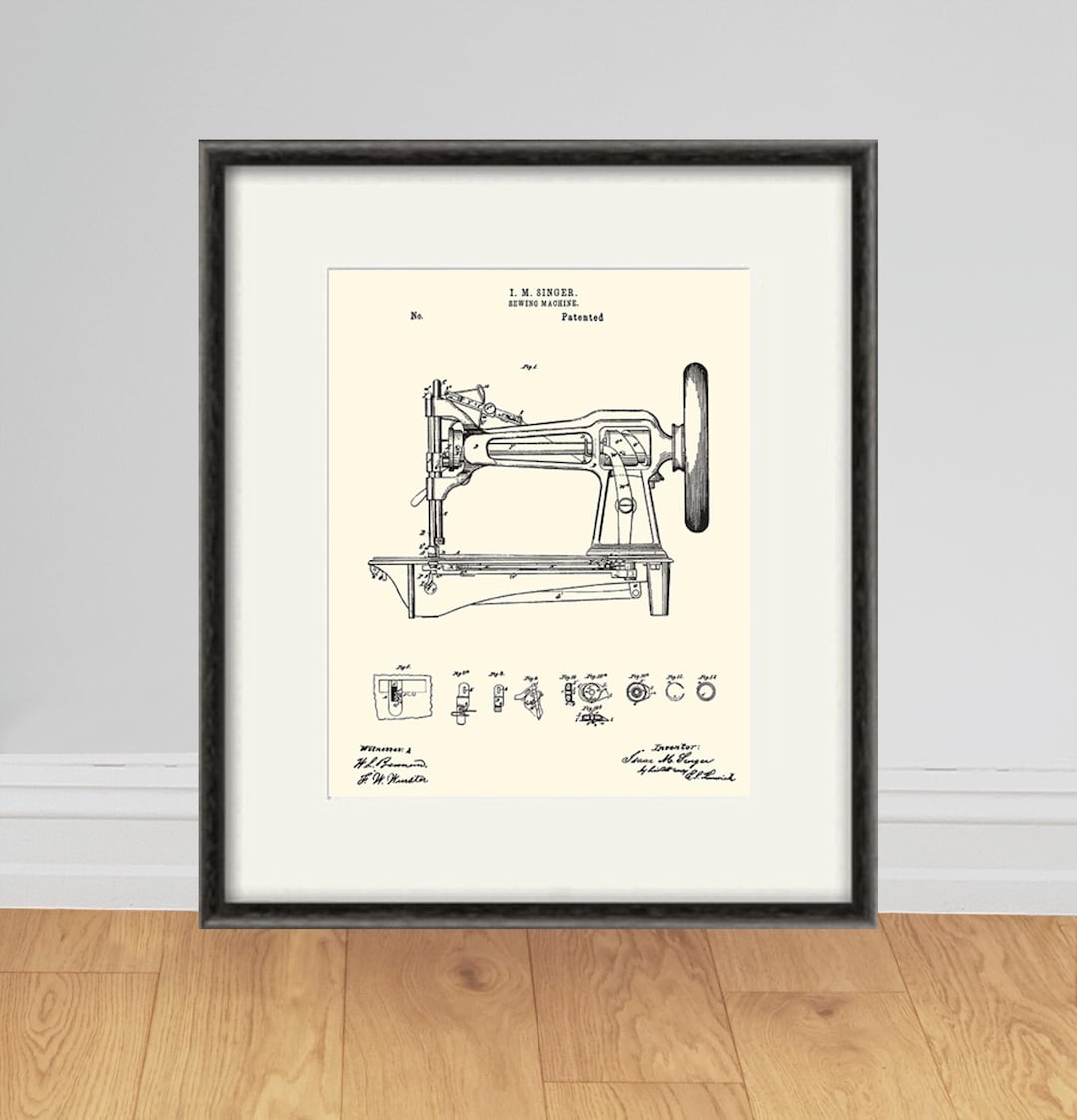 Singer Sewing Machine Patent Art Print: Vintage Sewing Decor - Etsy
