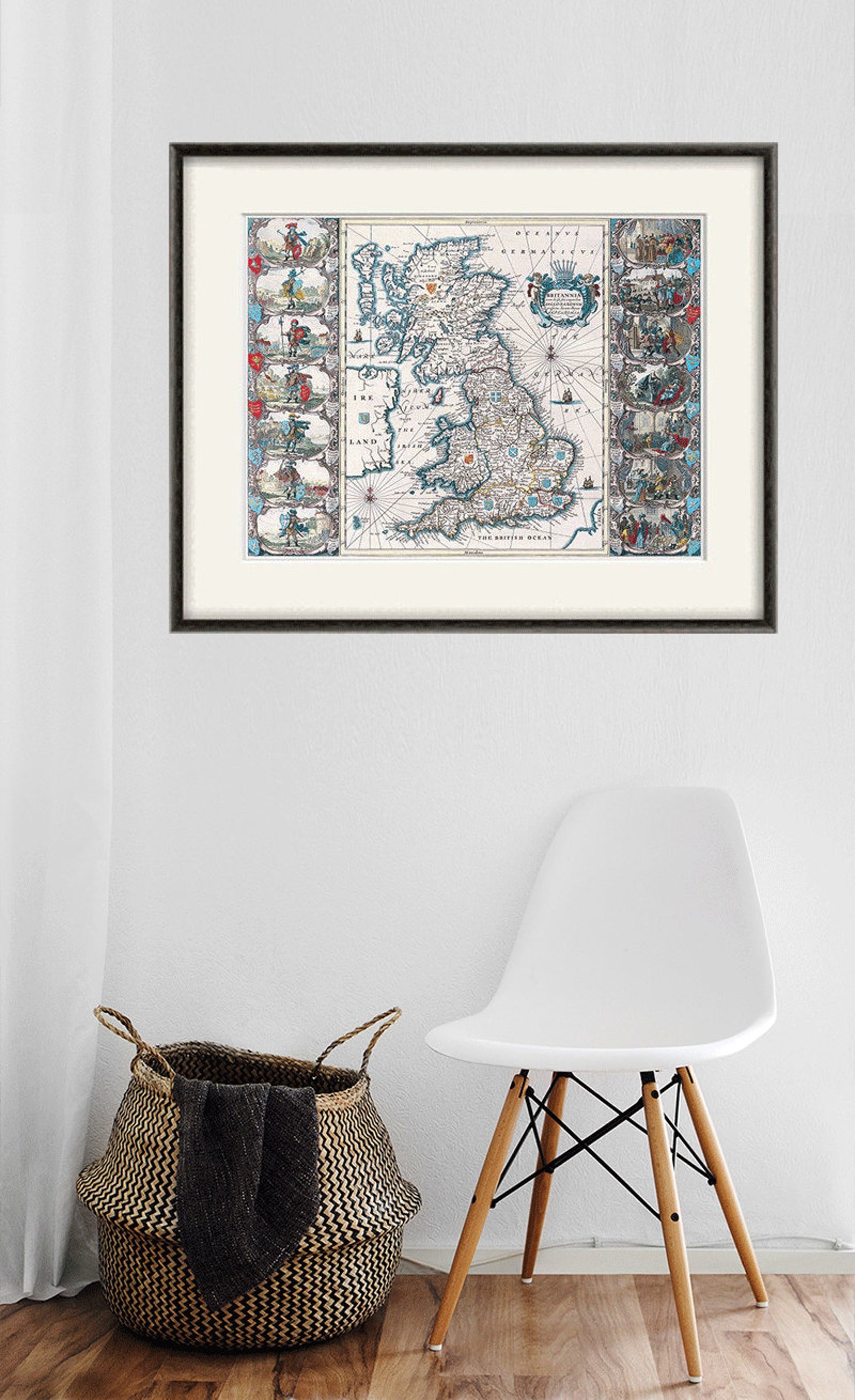 England Map Print UK Map Vintage Old Maps Antique Map Poster - Etsy