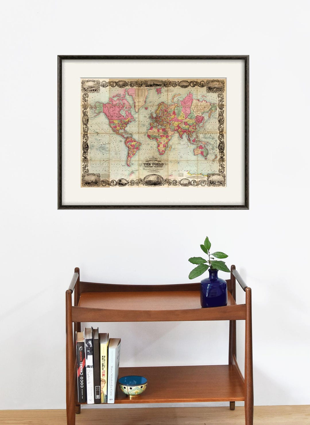 World Map Vintage Map Print Antique Map Old Prints Map Wall Art Old ...