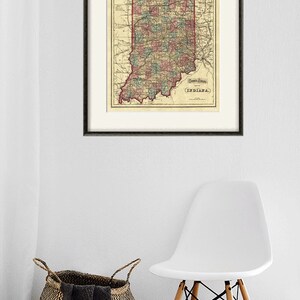 Indiana Map Print State Map Vintage Old Maps Antique Prints Poster Map ...