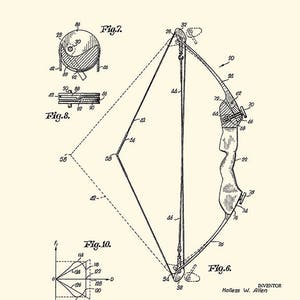 Archer Art Patent Print Bow and Arrow Art Print Patent Poster Sports ...