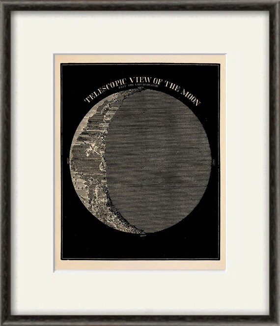 Phases of the moon phases art constellation print astronomy | Etsy