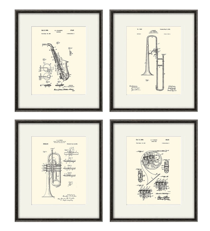 Brass Instrument Patent Art Music Art Print Patent Poster - Etsy