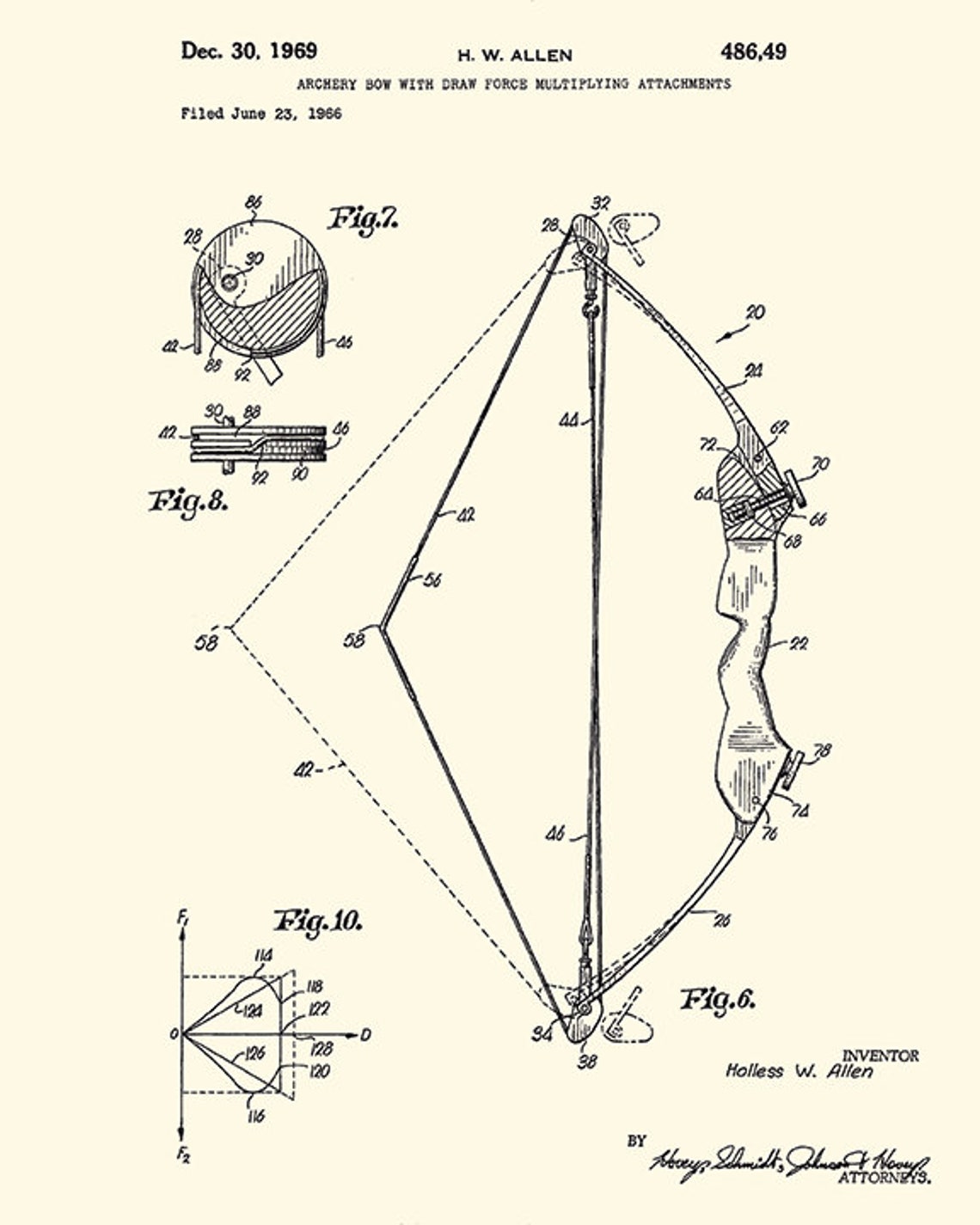 Archer Art Patent Print Bow and Arrow Art Print Patent Poster - Etsy