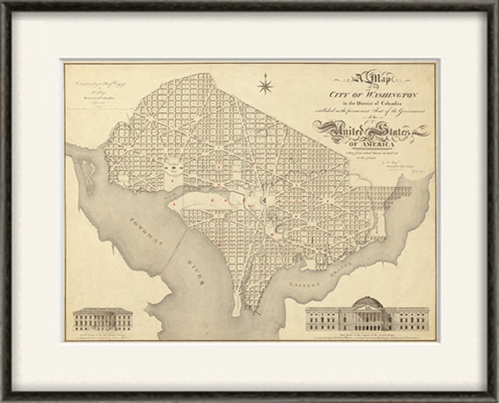 Washington DC Map Print Map Vintage Old Maps Antique Map - Etsy