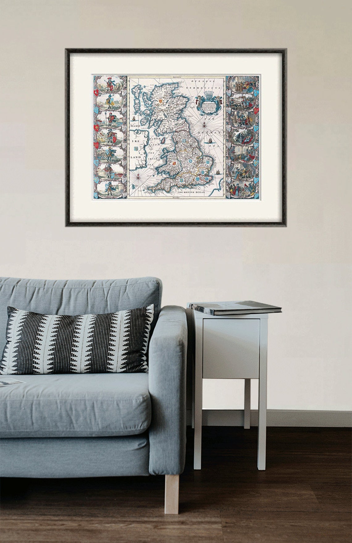 England Map Print UK Map Vintage Old Maps Antique Map Poster - Etsy