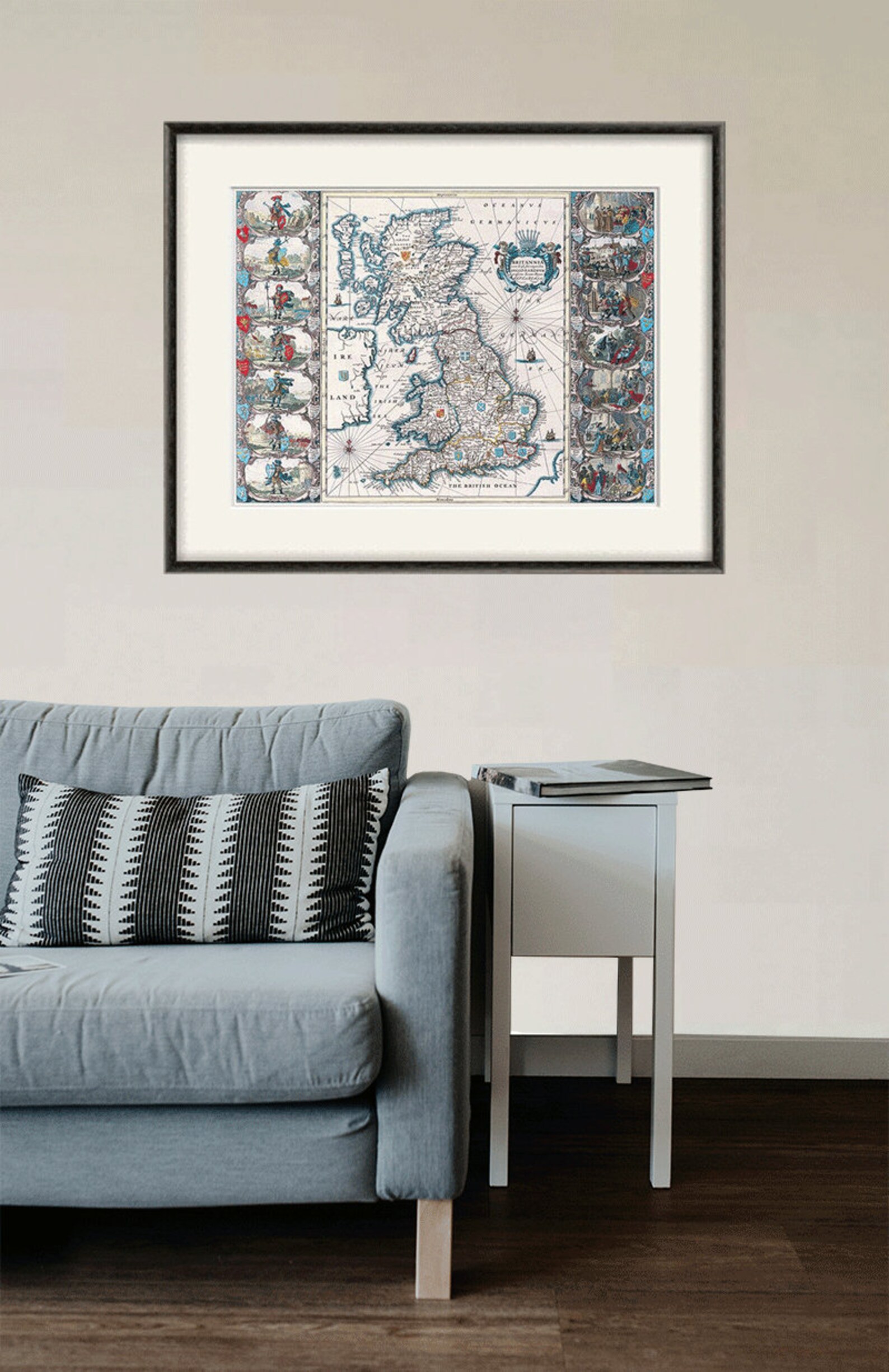 England Map Print UK Map Vintage Old Maps Antique Map Poster - Etsy