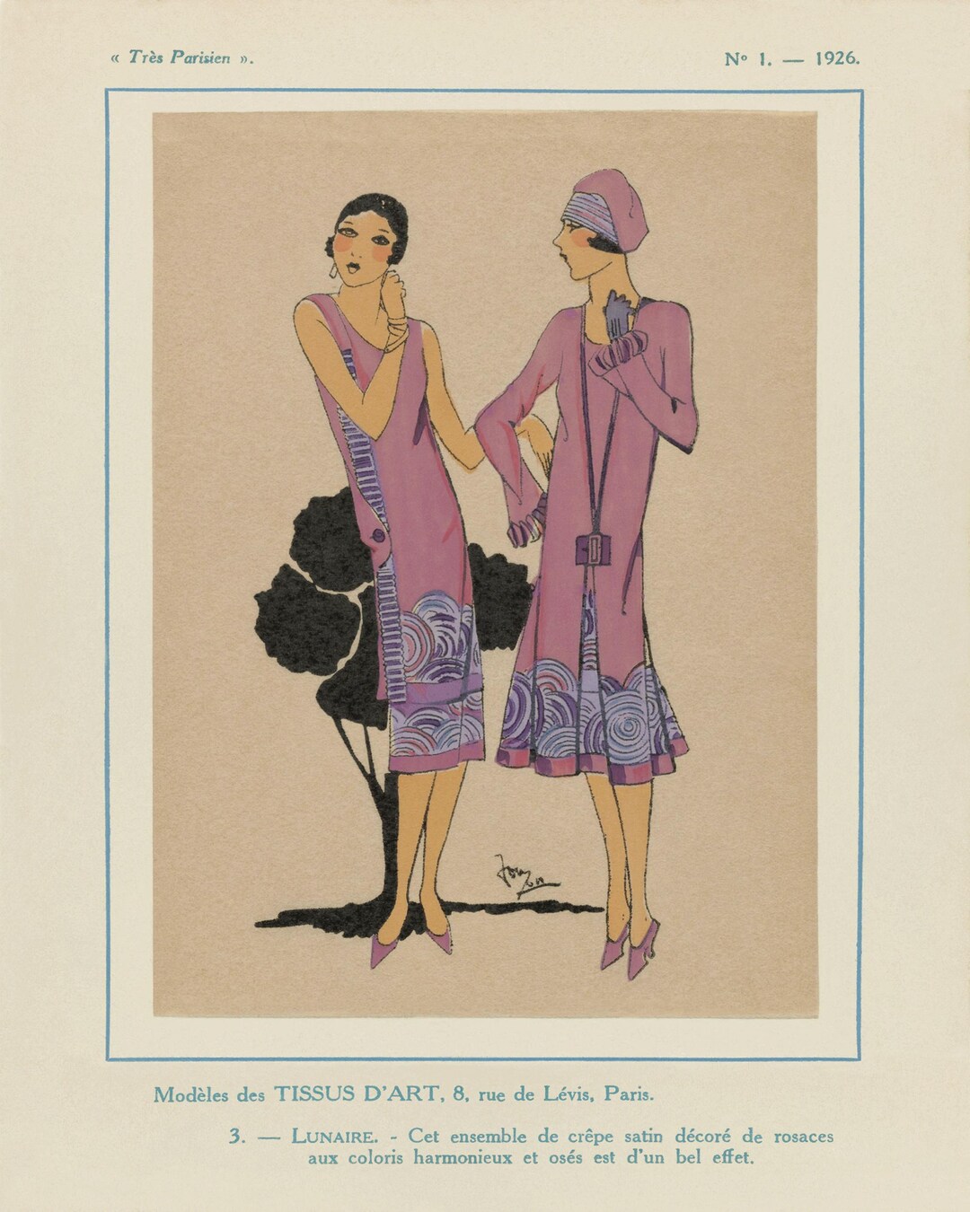 Art Deco Art Print Fashion Art Vintage Fashion Poster French Wall Art ...