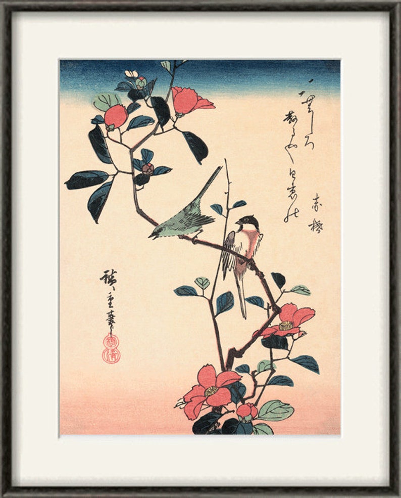 Japanese Bird Art Print Japanese Art Print Poster Bird Decor | Etsy