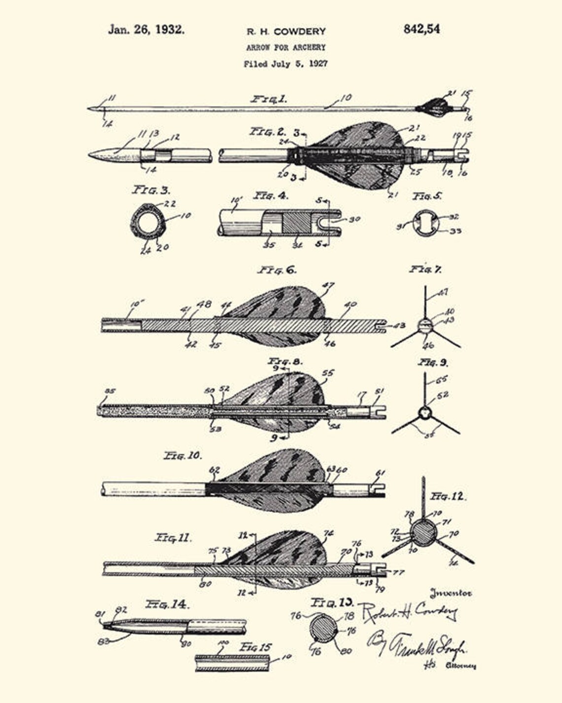 Archer Art Patent Print Bow and Arrow Art Print Patent Poster - Etsy