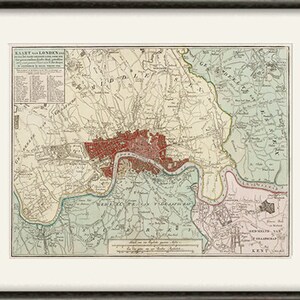 Antique London Map Print Map Vintage Old Maps Antique Map Poster Map ...