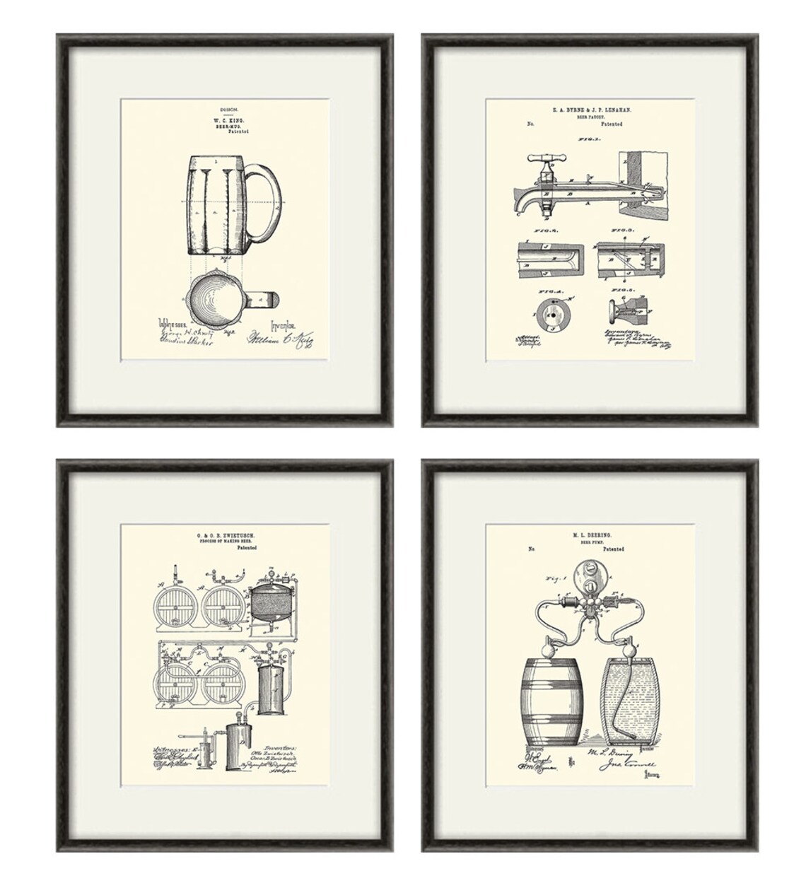 Beer Brewing Patent print Beer art print beer decor bar decor | Etsy