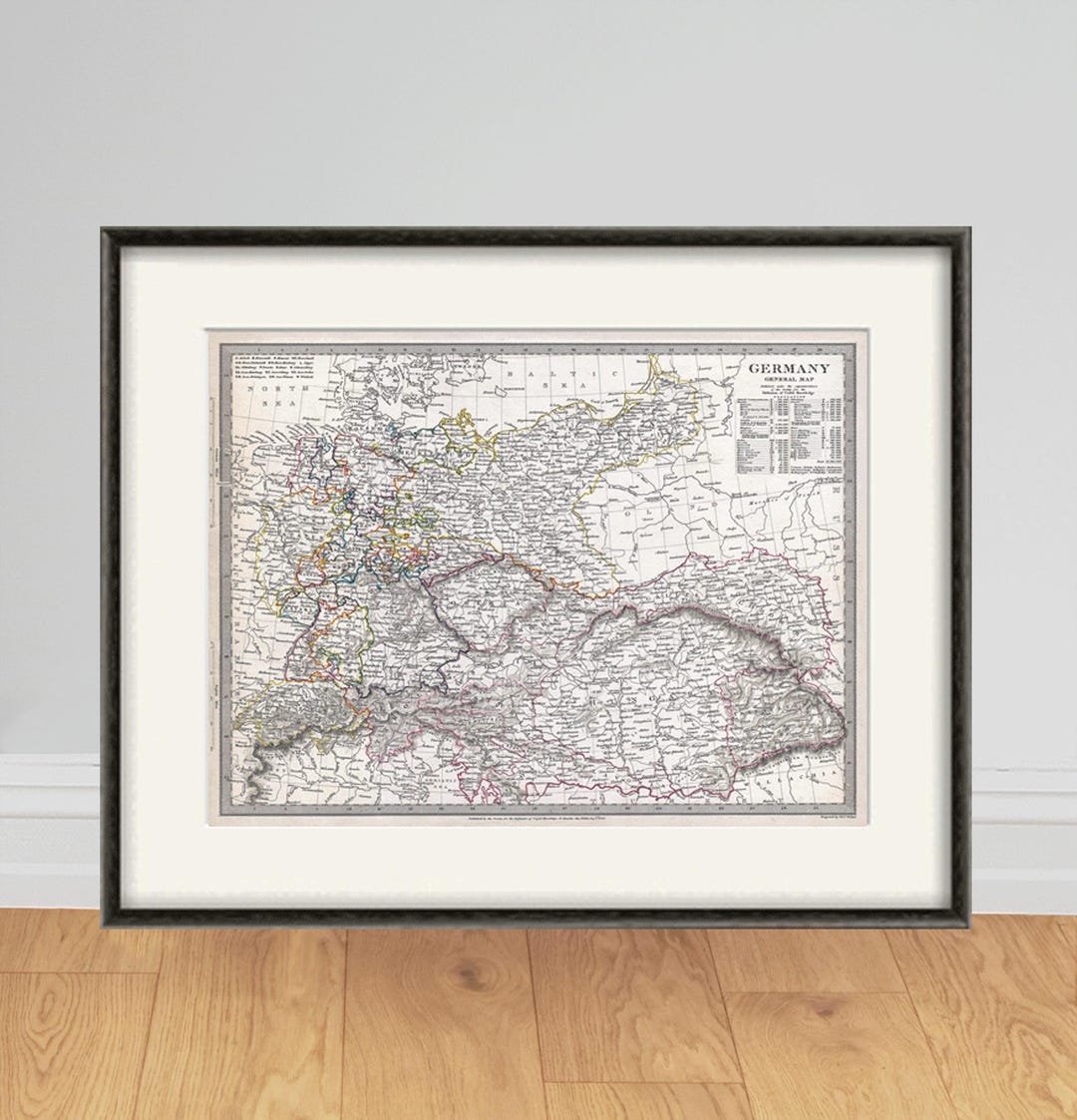 Antique Germany Map Print: 1840 German Map Home Decor - Etsy