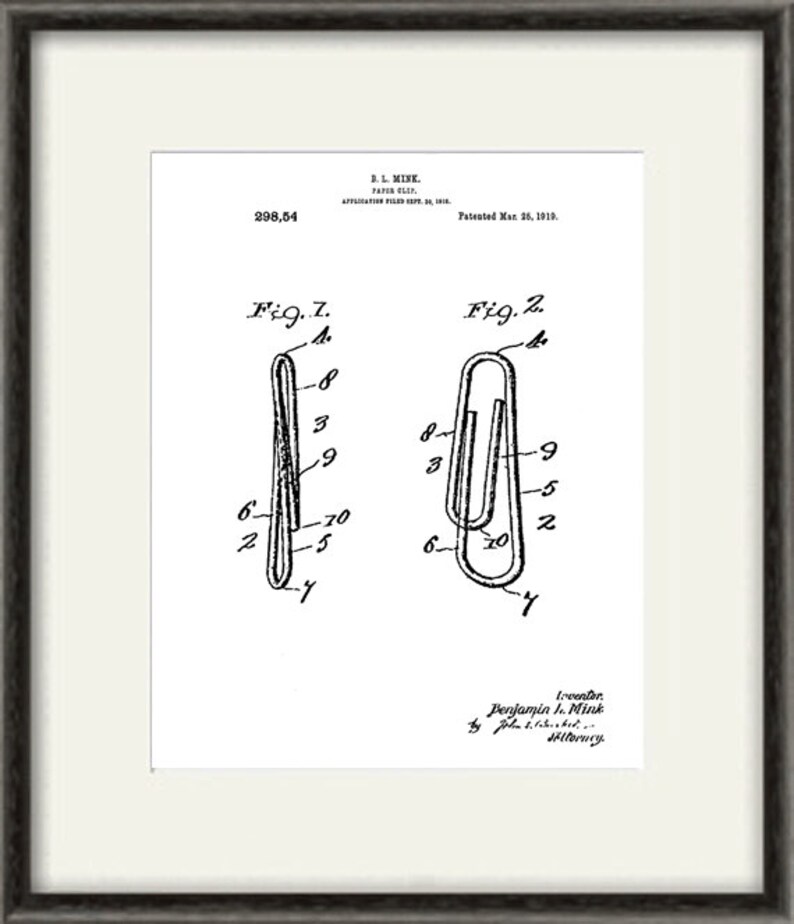 Paper Clip Art Patent Art Print Secretary Gift Paper Clip - Etsy