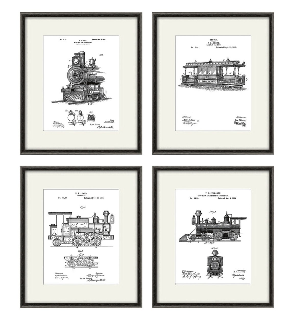 Locomotive Train Art Print Patent Art Print Train Print Patent - Etsy