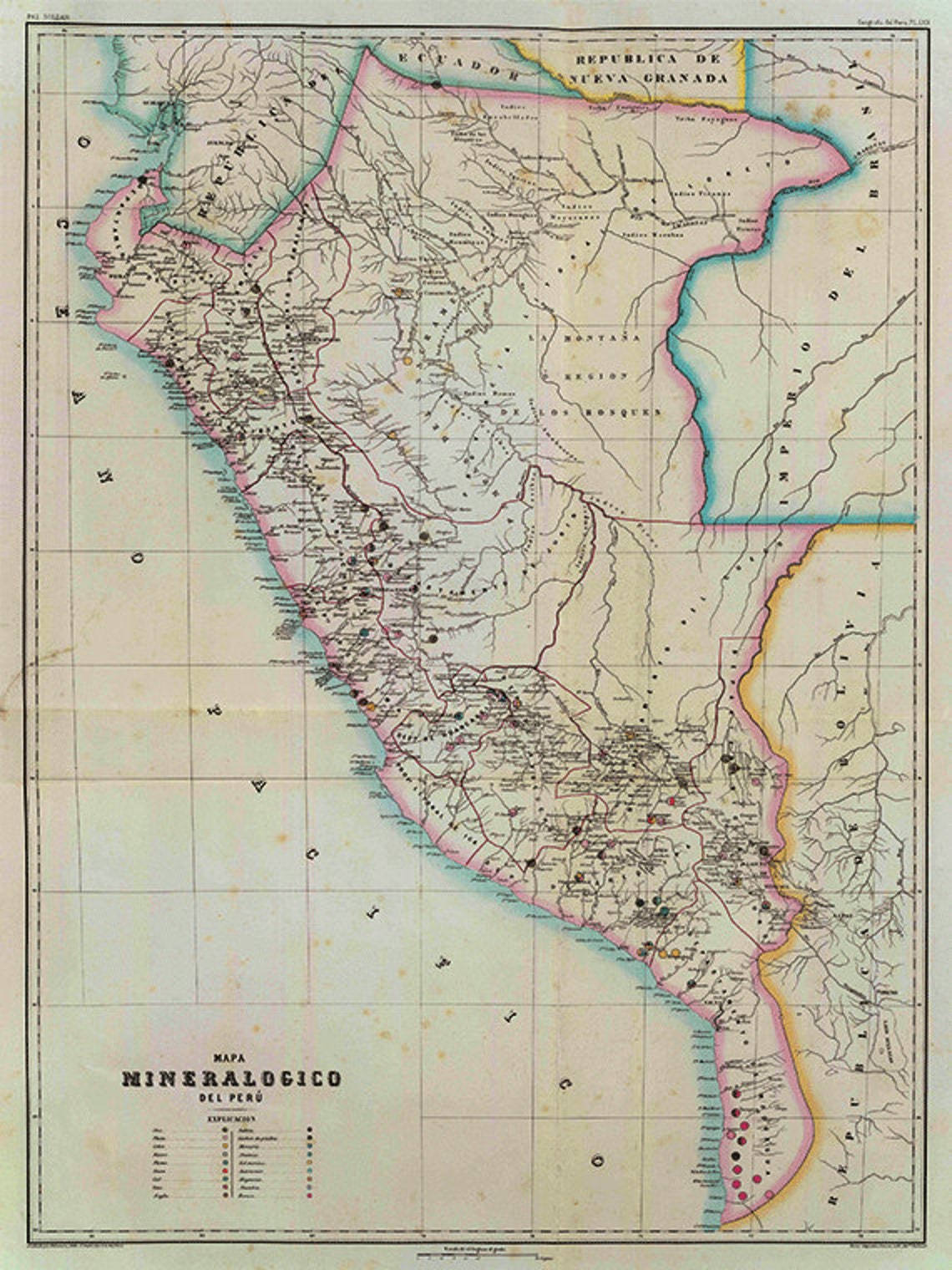 PERU Map Print Map Vintage Old Maps Antique Prints Poster Map | Etsy