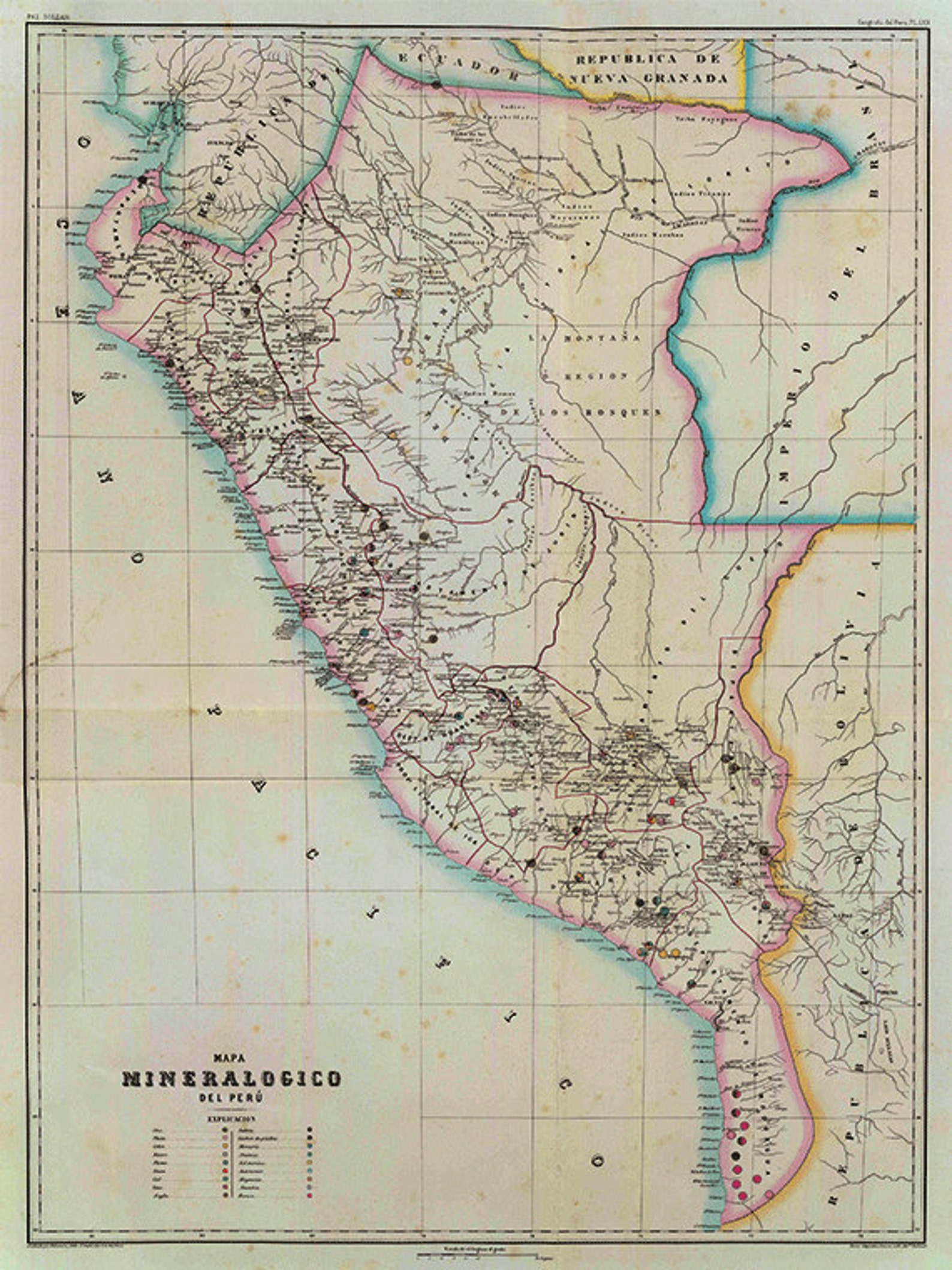 PERU Map Print Map Vintage Old Maps Antique Prints Poster Map Wall Home ...