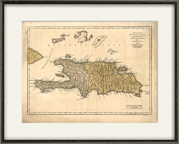 Hispaniola Haiti Map Vintage Old Maps Antique Map Poster Map | Etsy Canada