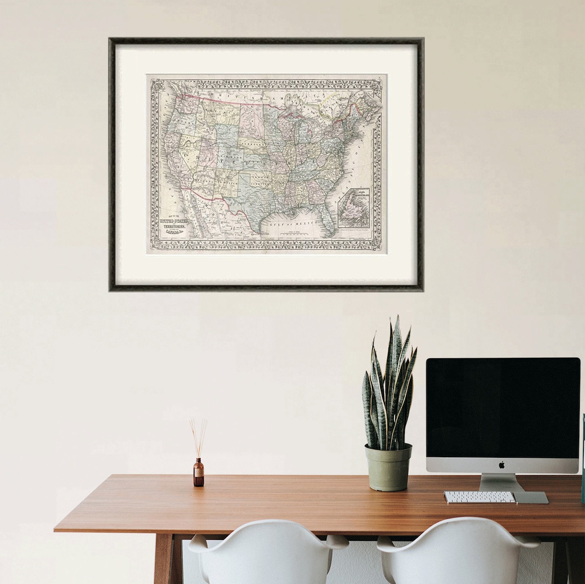 USA Map Print American Map Vintage Map Print Maps Wall Art Old - Etsy