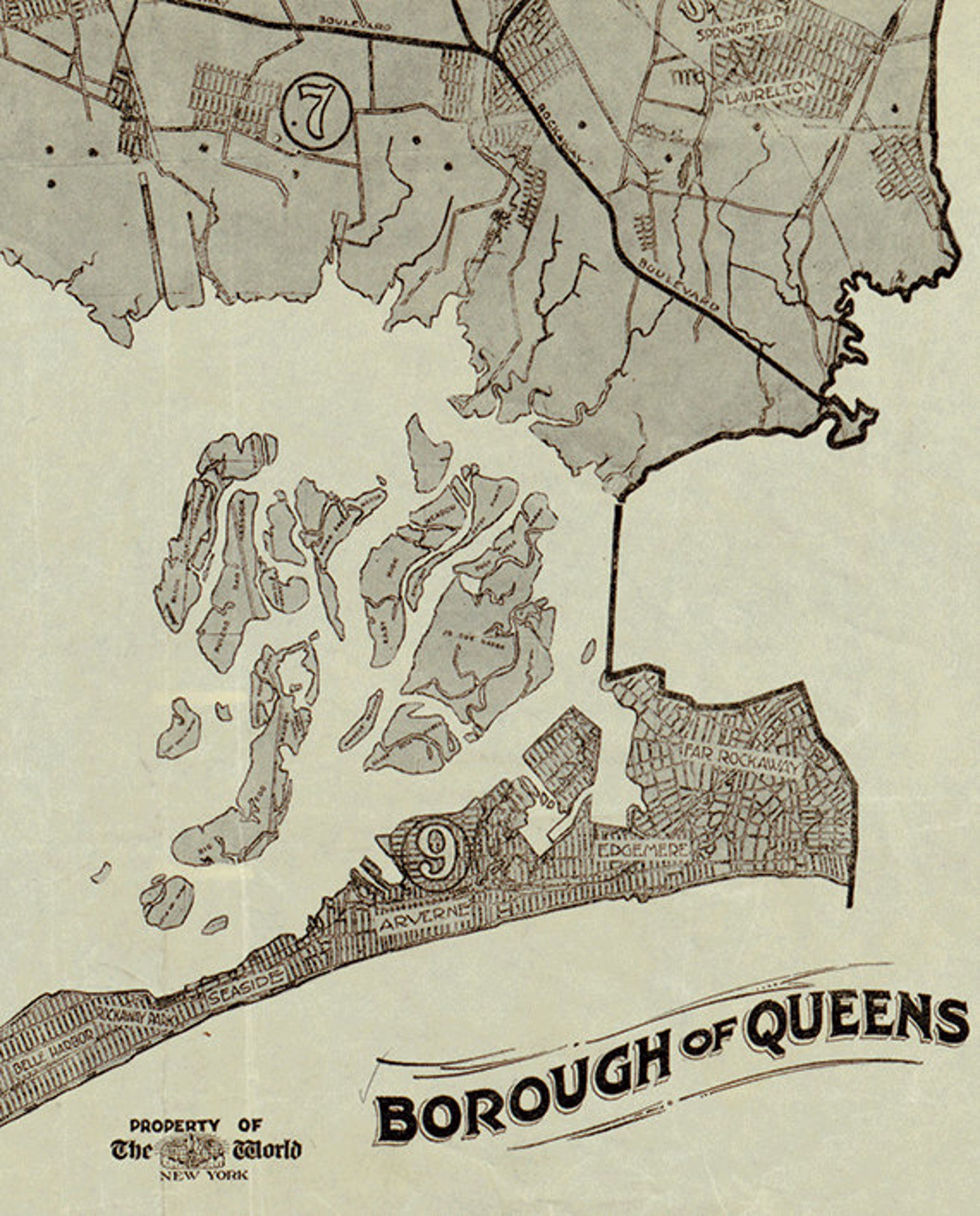 Queens New York city map print map vintage old maps Antique | Etsy